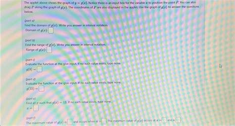 Solved The Applet Above Shows The Graph Of Y G X Notice Chegg