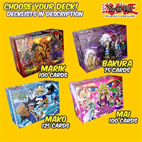Decks Yugioh Orica Anime Yugi Joey Kaiba Marik Bakura Etsy