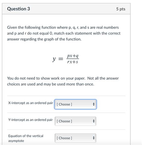 Solved Question 3 5 Pts Given The Following Function Where