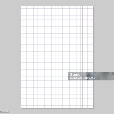 그리드 용지입니다 A4 형식으로 사실적인 빈 줄 지어 종이 시트 색상 그래프가 있는 제곱된 배경입니다 학교 벽지 질감 노트북