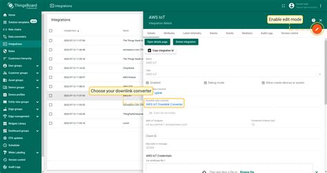 aws iot integration thingsboard professional edition