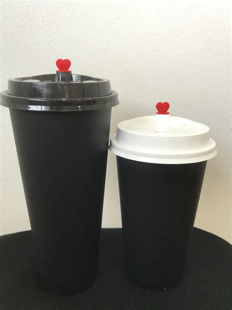 25 ใบ เเก้วสีดำ Pp เนื้อแข็ง 16 22 Oz ปาก 90mm พร้อมฝา Th