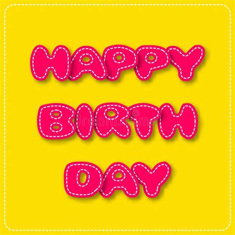 La Tarjeta Amarilla Del Feliz Cumpleaños En Papel Cortó Estilo Stock De