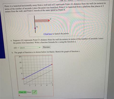 Solved Point A Is Launched Horizontally Away From A Wall And
