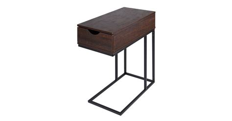 Canarm 203576 02 Reed 19 Wide Faux Wood Top Metal End Table