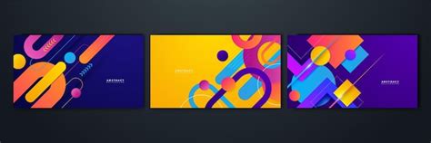 Premium Vector Set Of Abstract Background With Colorful Geometric Shapes