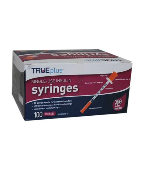 Trueplus Insulin Syringes 100 Count 30g 516 03cc Diabetic Plaza