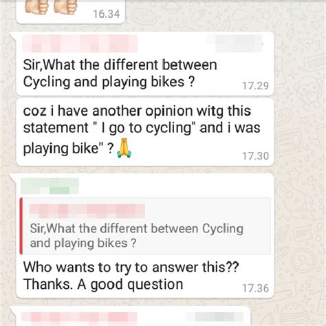 An Example Of A Discussion Session On Whatsapp Download Scientific