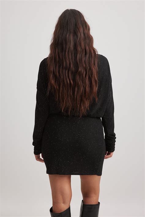 Structured Glitter Mini Dress Black Na Kd