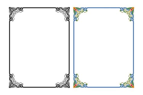 Frame Flower Border Design For A4 Size Paperback Paper
