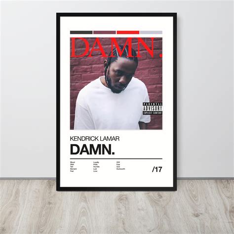 Kendrick Lamar Damn Album Cover Poster Kendrick Lamar Decor Kendrick