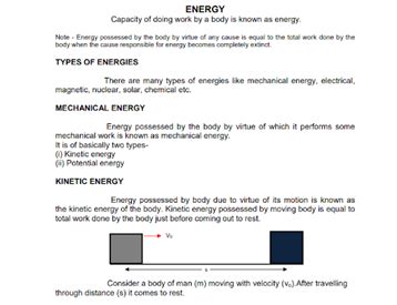 CBSE Class 11 Physics Revision Notes Chapter 6 Work Energy And Power
