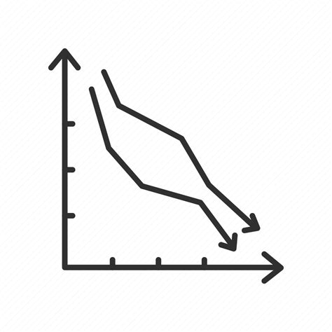 Decline Decrease Double Line Chart Downward Trend Line Chart Line Graph Loss Icon