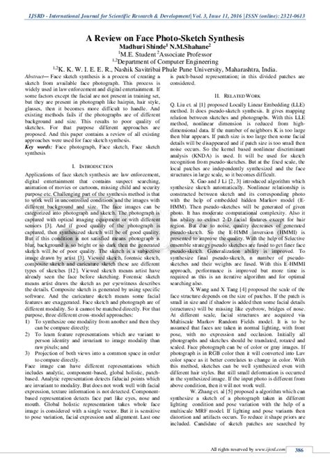 Pdf A Review On Face Photo Sketch Synthesis