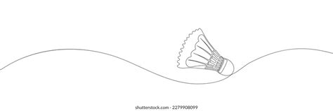 Badminton Shuttlecock One Line Art Playing Stock Vector Royalty Free