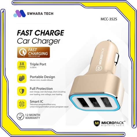 Jual Micropack Car Charger Port Fast Charging Mcc S Shopee