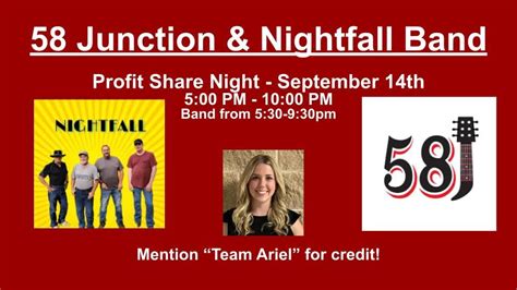58 Junction Profit Share Featuring Nightfall Band Team Ariel 58