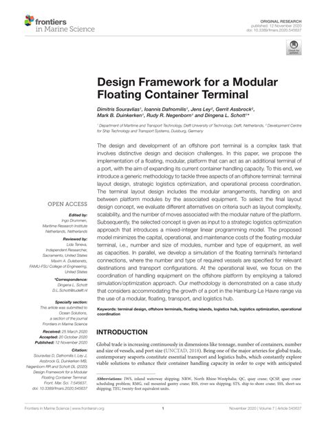 pdf design framework for a modular floating container terminal