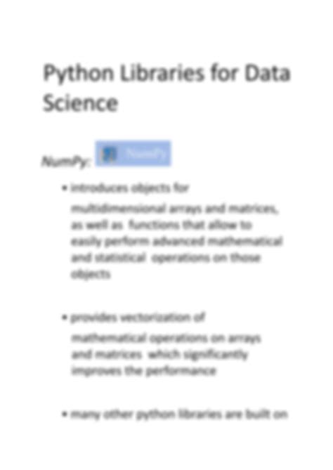 SOLUTION Python Libraries For Data Science Studypool