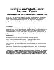 Executive Program Practical Connection Assignment Docx Executive