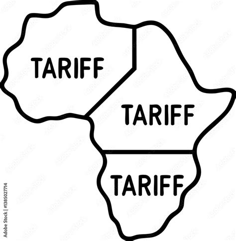 Import Tariffs Policy Impact Concept Map Outline Of Africa With Tariff Sections Labeled Stock