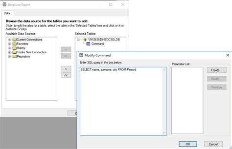 Crystal Reports Update Sql In Command Without Connecting To Database Stack Overflow