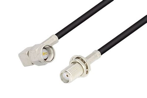 SMA Male Right Angle To SMA Female Bulkhead Cable Inch Length Using