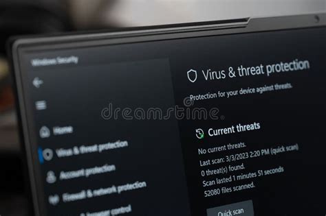 Virus And Threat Protection For Windows Editorial Stock Image Image Of Code Computing