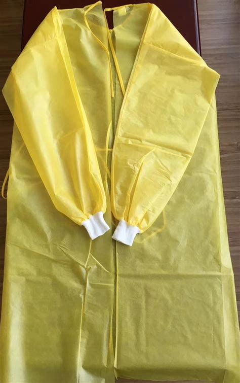 Disposable Non Sterile Yellow Pppe Isolation Gown Non Woven Gowns Pe