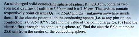 Solved An Uncharged Solid Conducting Sphere Of Radius R 200 Cm
