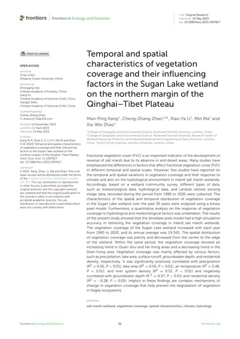 Pdf Temporal And Spatial Characteristics Of Vegetation Coverage And Their Influencing Factors