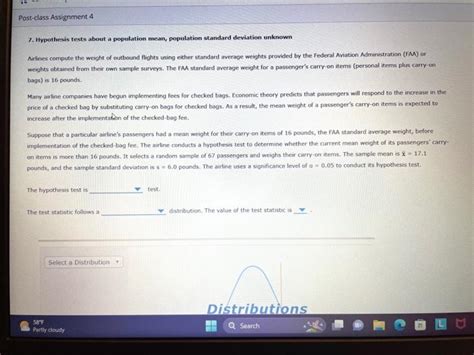 Solved 7 Hypothesis Tests About A Population Mean