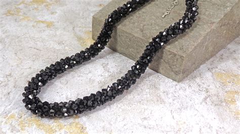 Black Glass Beaded Necklace Calisa Designs