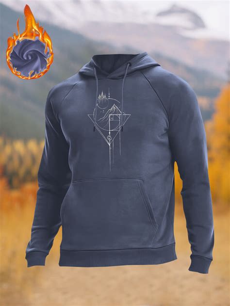 Mens Fleece Lined White Fibonacci Hoodie