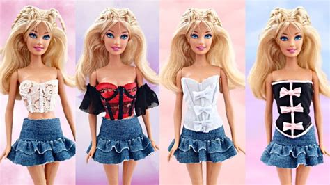 Diy 4 Cute Barbie Corset With Pattern Miniature Ideas To Make Barbie
