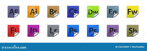 Buttons Adobe Products Editorial Stock Image Illustration Of Interface 23632889