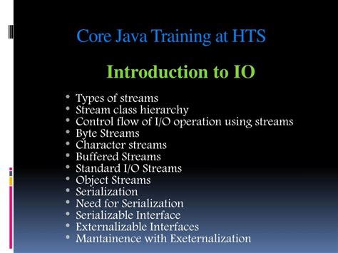 Ppt Core Java Weekend Training At Hts Nizampet Powerpoint Presentation Id