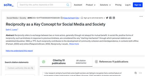 Reciprocity As A Key Concept For Social Media And Society