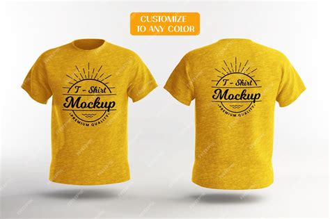 3d рендеринг шаблона макета футболки спереди и сзади Премиум Psd Файл