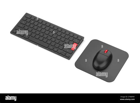 Black Wireless Computer Keyboard And Mouse On A White Background Stock