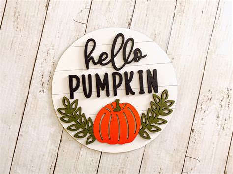 Hello Pumpkin Unfinished Sign Diy Wood Sign Blank Unfinished Etsy