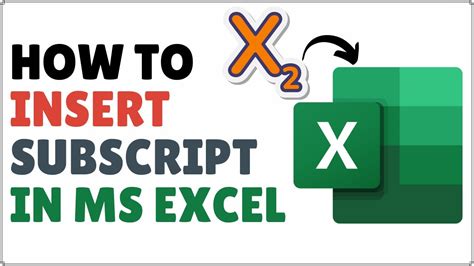 How To Add Subscript In Excel Youtube
