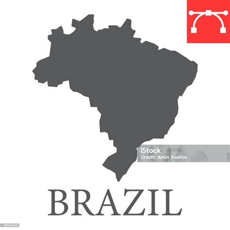 브라질 글리프 아이콘 국가 및 지리 브라질 지도 사인 벡터 그래픽 편집 가능한 스트로크 솔리드 아이콘 Eps 10의지도 0명에 대한 스톡 벡터 아트 및 기타 이미지 Istock