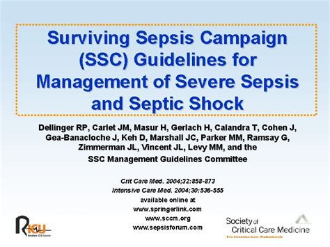 Surviving Sepsis Campaign Guidelines For Management Of Severe