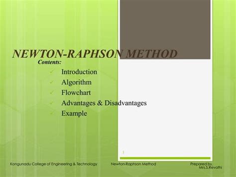 Newton Raphson Method For Load Flow Analysis Ppt