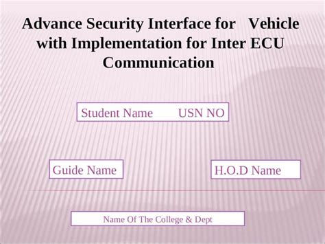 ppt advance security interface for vehicle with implementation for