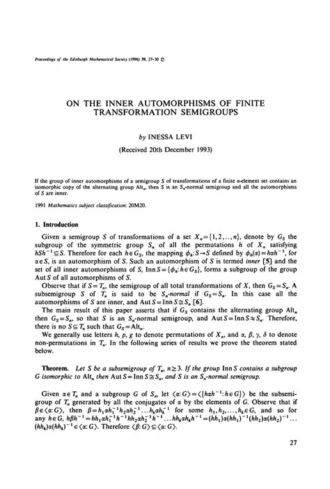 Pdf On The Inner Automorphisms Of Finite Transformation Semigroups