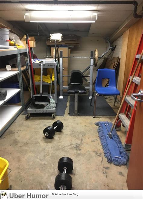 The Janitor At My School Has A Tiny Gym In His Closet Funny Pictures