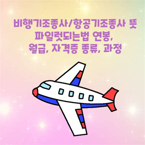 비행기조종사항공기조종사 뜻 파일럿되는법 연봉 월급 자격증 종류 취업 전망 네이버 블로그