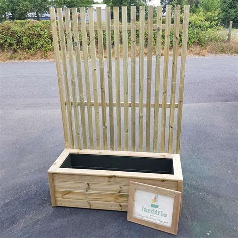 Jardinière pare vue avec panneau occultant en bois certifié FSC